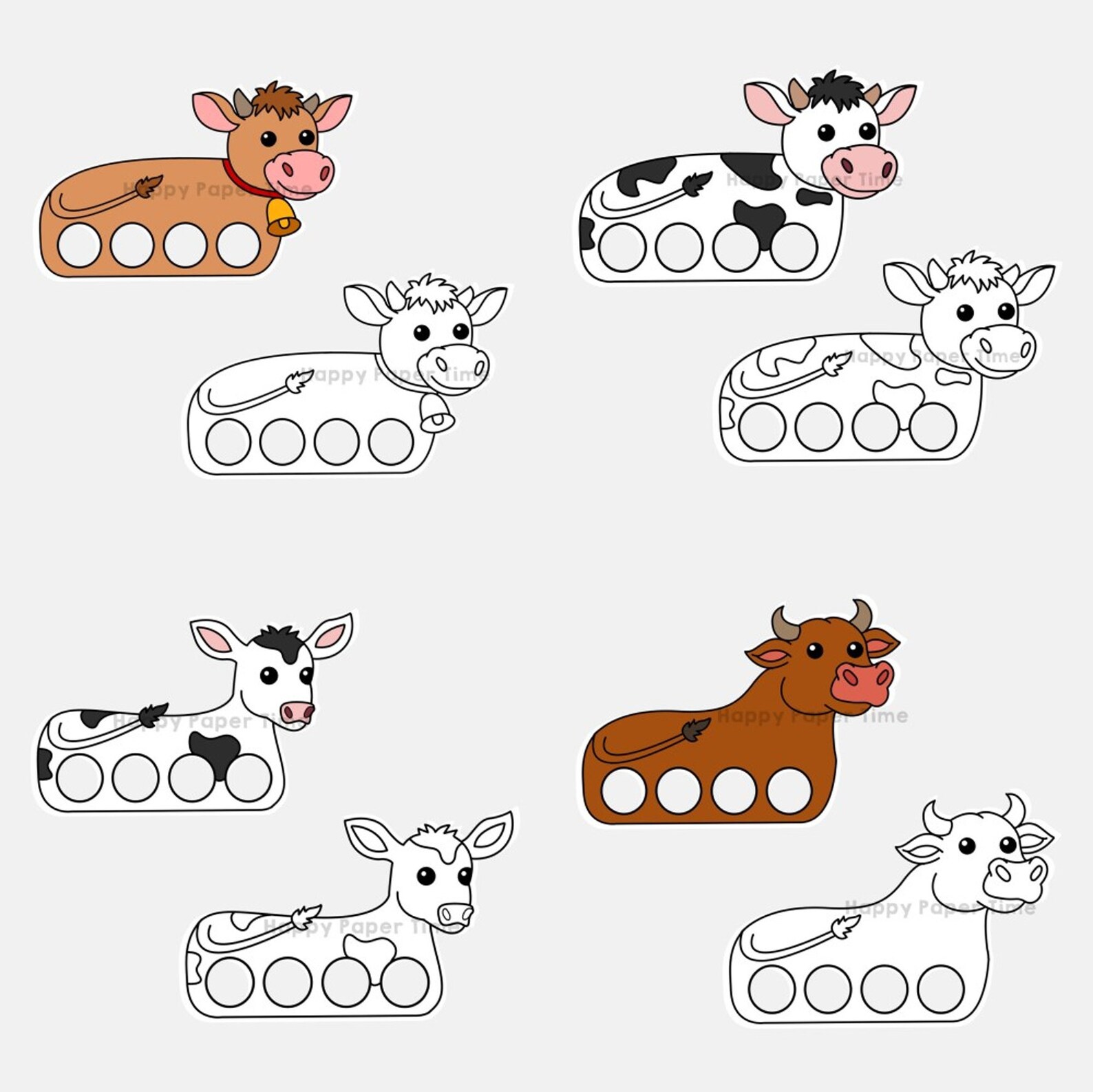 Cow Puppet Paper Craft Printable Finger Puppet Kids Craft - Etsy