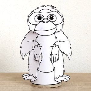 Orangutan Toilet Paper Roll Craft Asian Animal Jungle Party Coloring ...