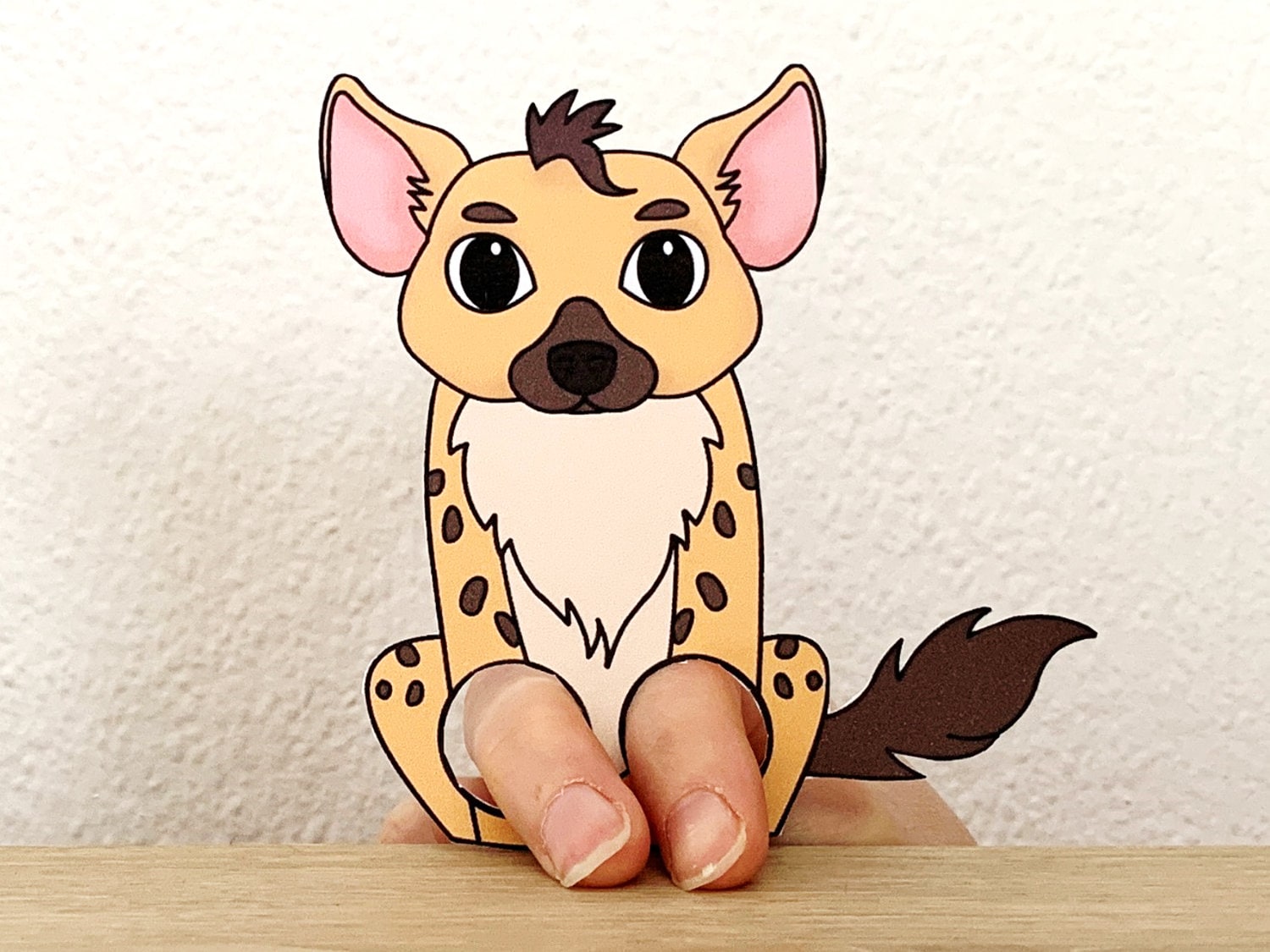Hyena Paper Craft Printable African Animal Finger Puppet Kids Craft ...
