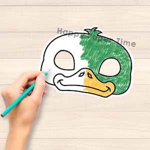 Duck Mask Template Costume Kids Diy Pond Animal Party Fun Favor ...