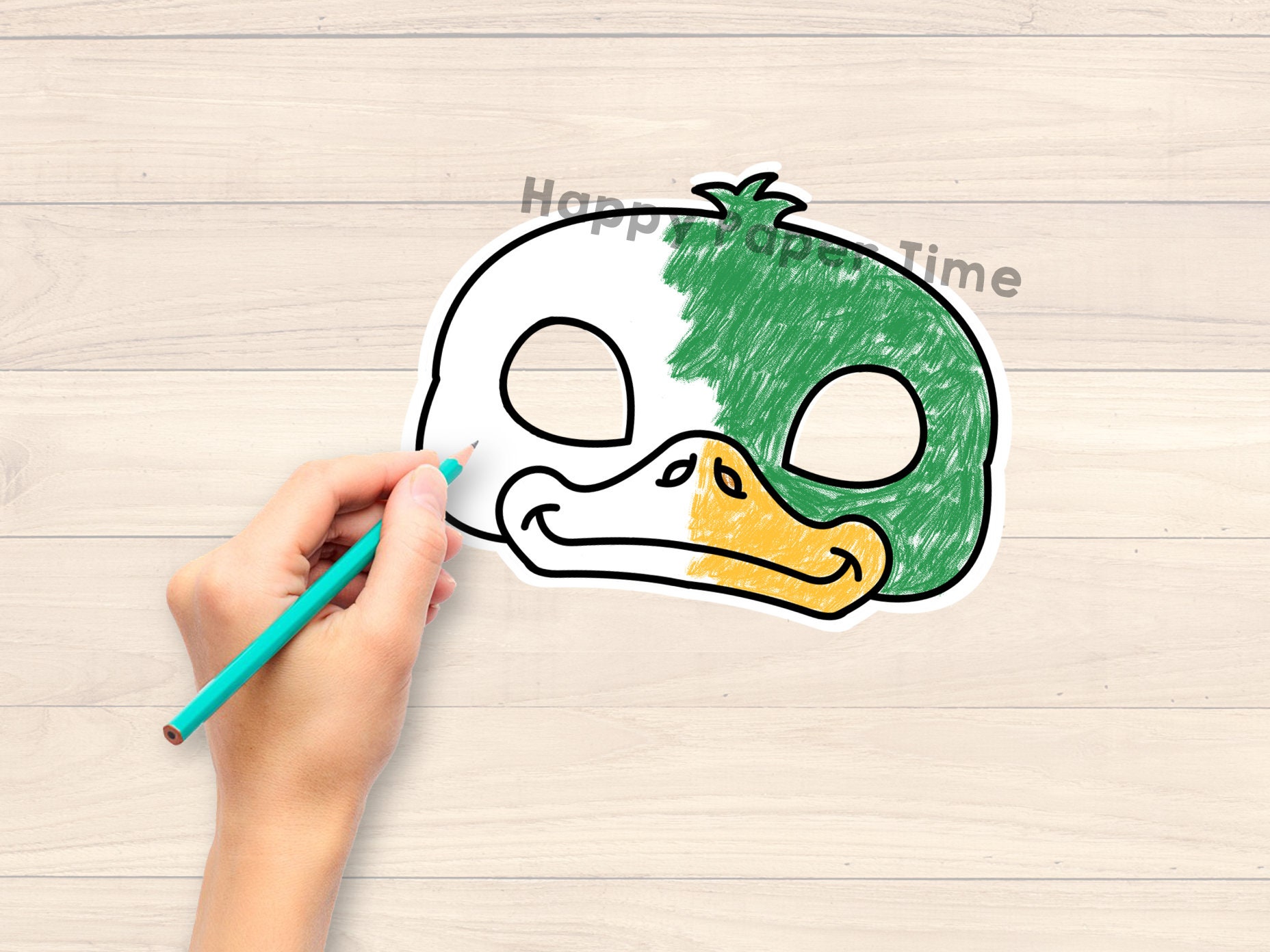 Duck Mask Template Costume Kids Diy Pond Animal Party Fun - Etsy