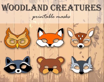 Woodland Forest Animals Printable Masks woodland animal mask
