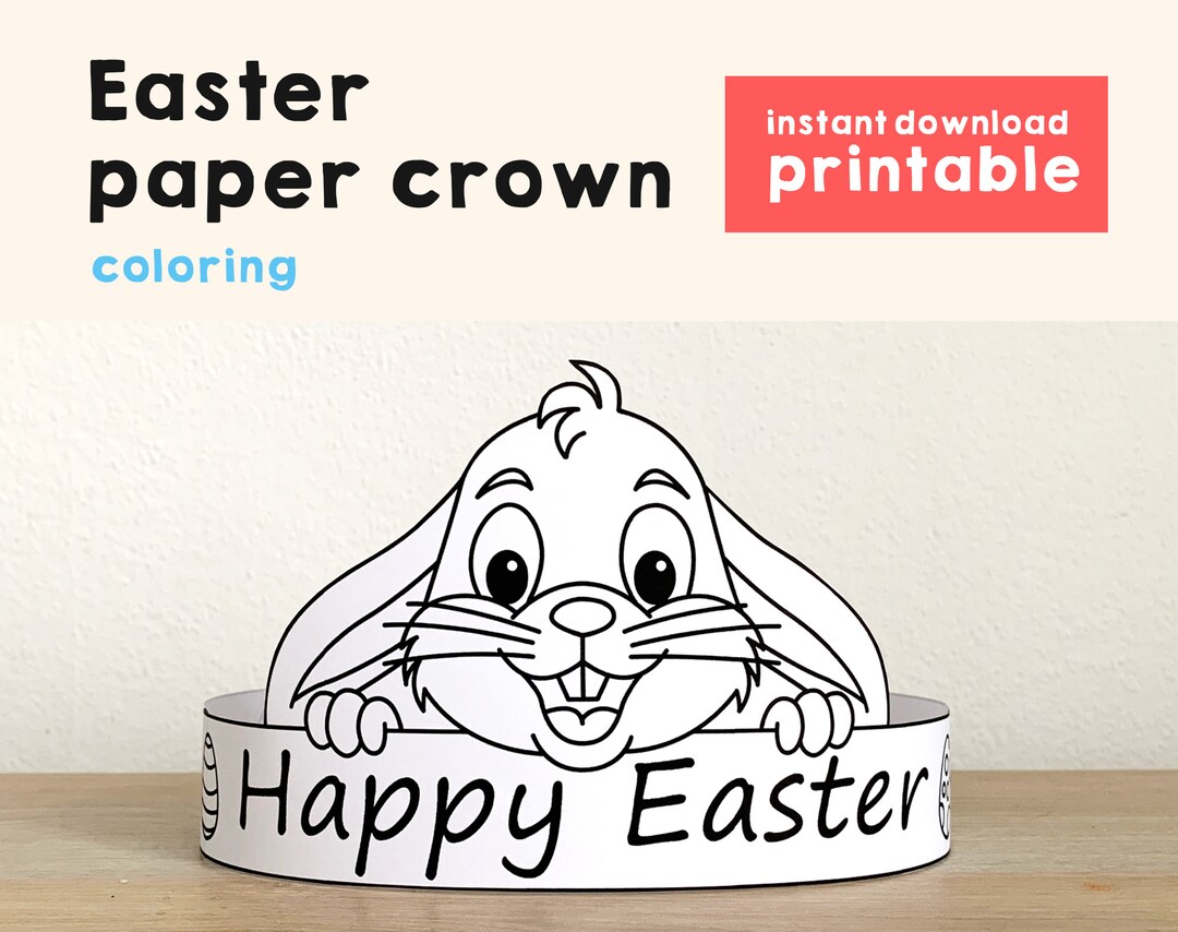 Easter Hat Paper Crown Headband Easter Bunny Day Party Activity ...