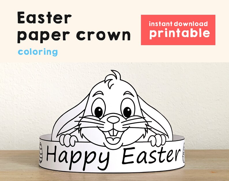 Easter Hat Paper Crown Headband Easter Bunny Day Party - Etsy