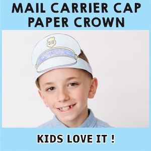 Postman Cap Hat Paper Crown Party Coloring Printable Kids Craft ...