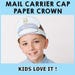 Postman Cap Hat Paper Crown Party Coloring Printable Kids Craft ...
