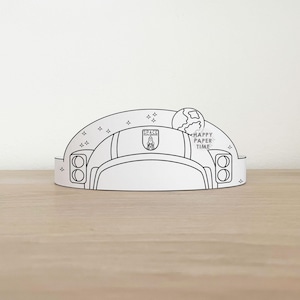Astronaut Helmet Paper Crown Space Astronomy Party Coloring Printable ...