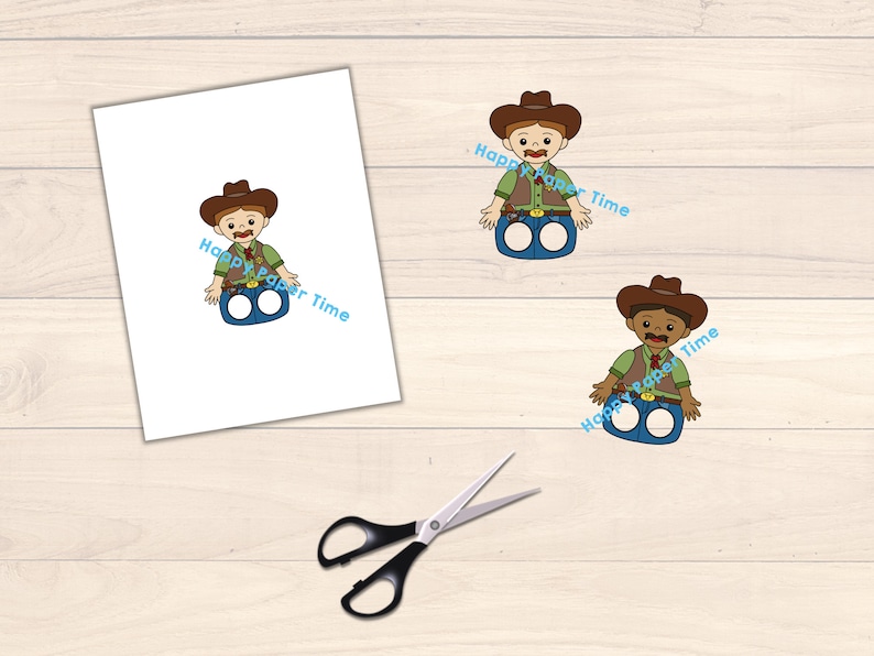 Sheriff Paper Craft Printable Wild West Finger Puppet Kids Craft Kids ...