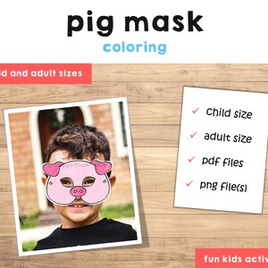 Pig Mask Printable Farm Party Activity Animal Party Activity Kids ...