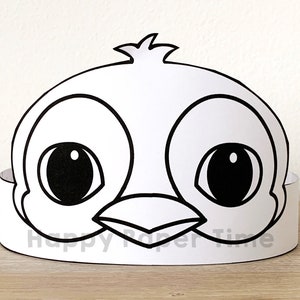 Penguin Paper Crown Party Coloring Paper Hat Printable Kids Craft Cute ...