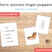 Farm Animal Paper Craft Printable Finger Puppet Template Kids Craft ...