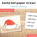 Santa Paper Crown Hat Christmas Winter Holiday Party Coloring Printable ...