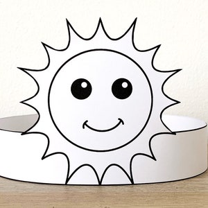 Sun Paper Crowns Astronomy Summer Spring Printable Kids Craft Birthday ...