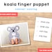 Koala Paper Craft Printable Australian Animal Finger Puppet Kids Craft ...
