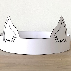 Cat Ears Paper Crown Party Coloring Printable Kids Craft Kitten Pussy ...