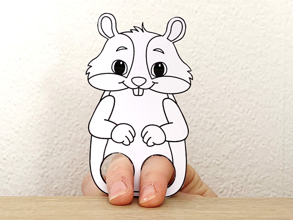 Hamster Paper Craft Printable Pet Animal Finger Puppet Guinea Pig ...