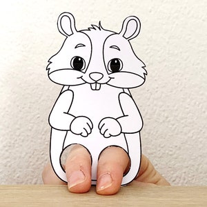 Hamster Paper Craft Printable Pet Animal Finger Puppet Guinea Pig ...
