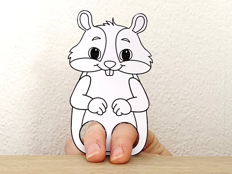 Hamster Paper Craft Printable Pet Animal Finger Puppet Guinea - Etsy