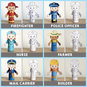 Community Helpers Toilet Paper Roll Craft Activity Career Day Party ...