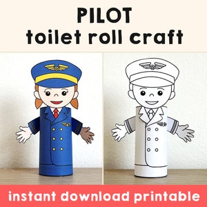 Pilot Toilet Paper Roll Craft Airline Party Coloring Printable ...