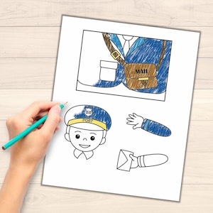Postman Toilet Paper Roll Craft Mail Carrier Party Coloring Printable ...