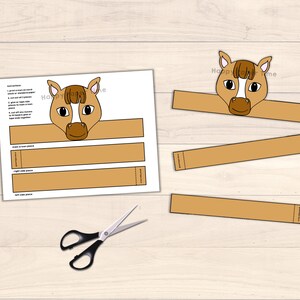 Pony Paper Crown Horse Template Coloring Activity Printable Kids Craft ...