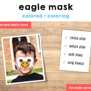 Eagle Mask Costume America Mask Printable Party Favor Craft Halloween ...