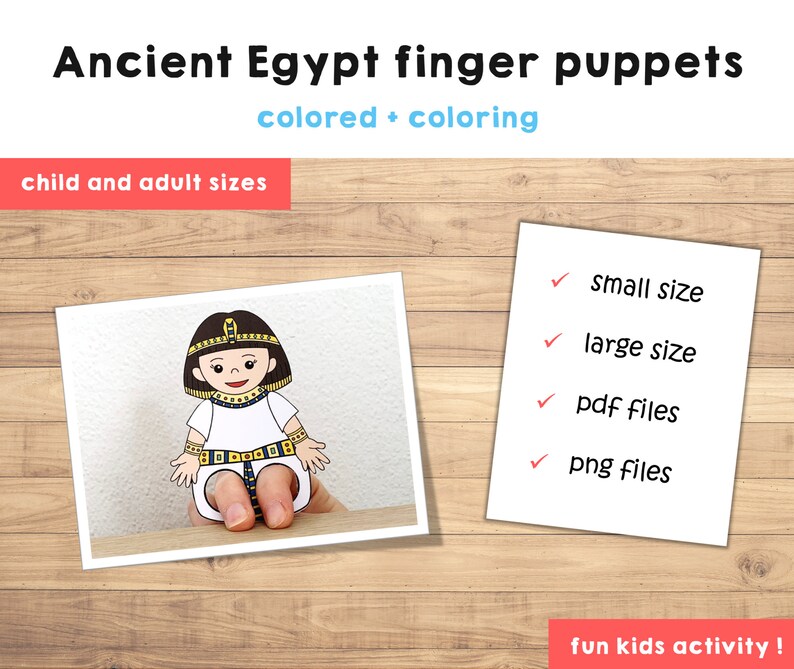 Ancient Egypt Paper Craft Printable Finger Puppet Template - Etsy