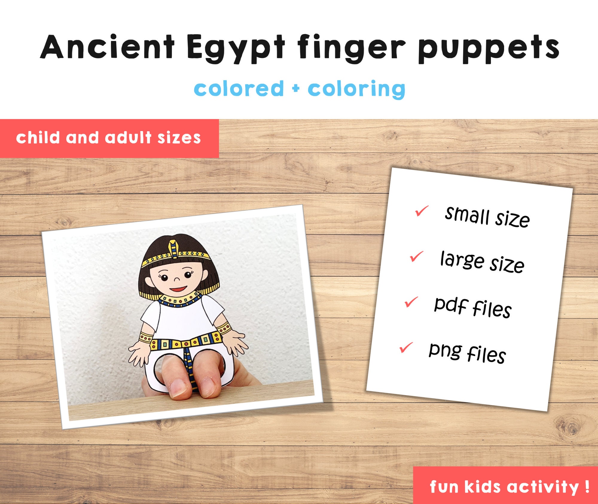 Ancient Egypt Paper Craft Printable Finger Puppet Template | Etsy UK