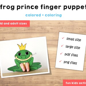 Frog Prince Paper Craft Printable Pond Animal Finger Puppet Kids Craft ...