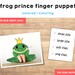 Frog Prince Paper Craft Printable Pond Animal Finger Puppet Kids Craft ...