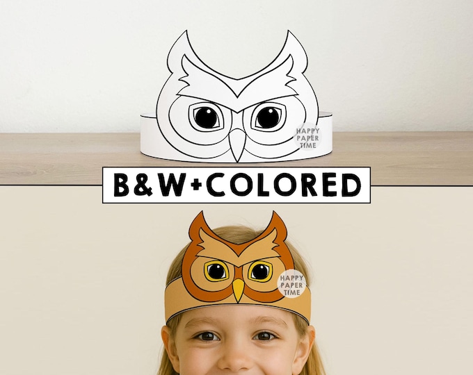 Printable Owl Paper Crown for Kids | DIY Owl Hat Craft | Forest Animal ...