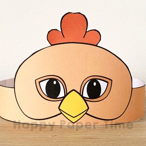 Chicken Paper Crown Coloring Activity Printable Kids Craft Farm Animal ...