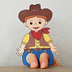 Cowboy Paper Craft Printable Wild West Finger Puppet Kids Craft Kids ...