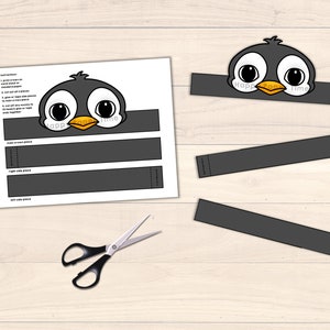 Penguin Paper Crown Party Coloring Paper Hat Printable Kids Craft Cute ...