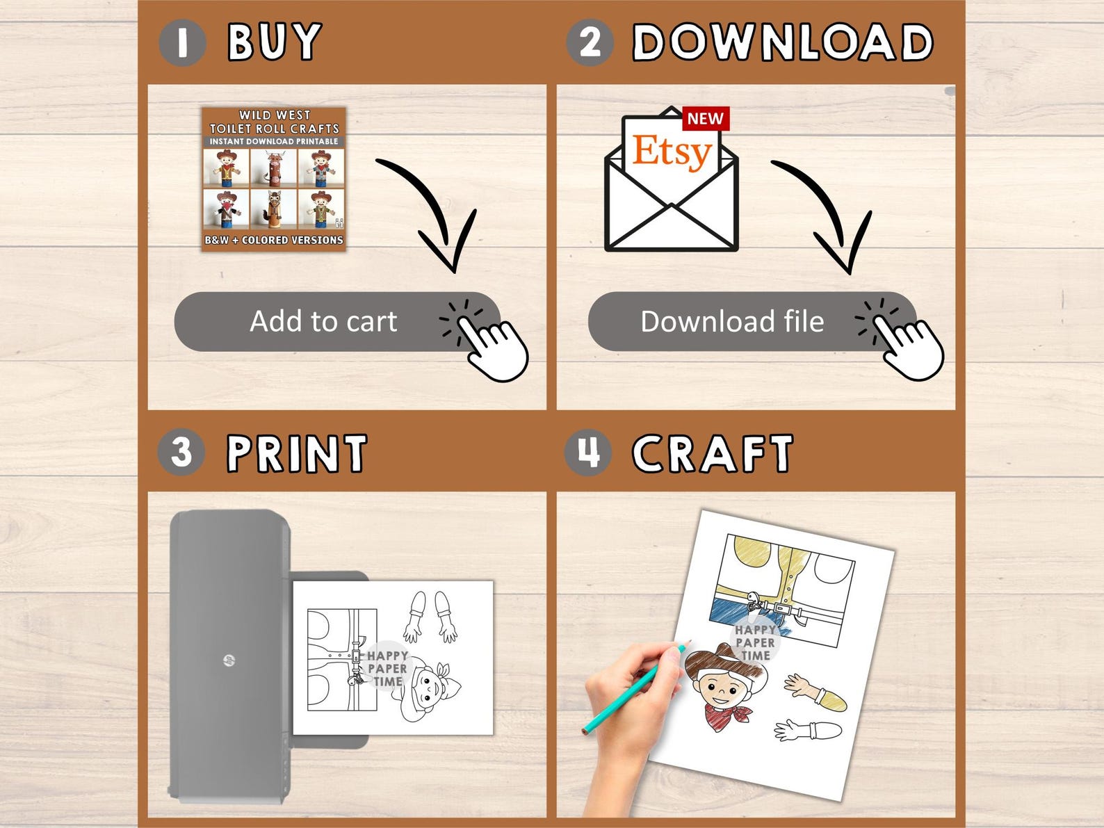 Wild West Toilet Paper Roll Craft Activity Cowboy Party Coloring ...