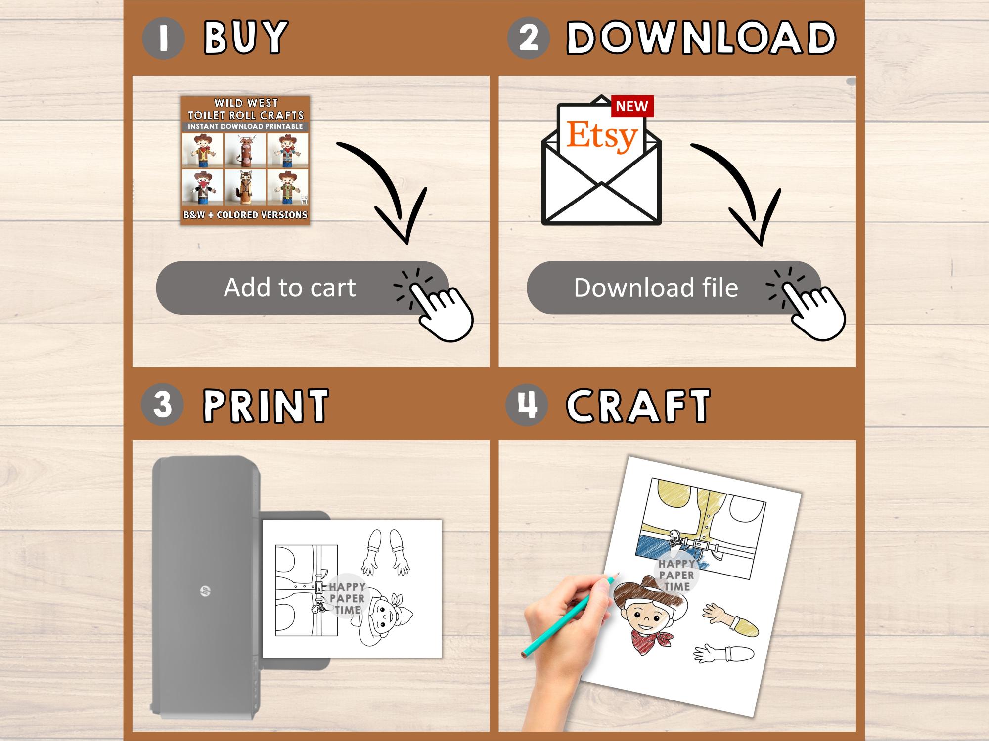 Wild West Toilet Paper Roll Craft Activity Cowboy Party Coloring ...