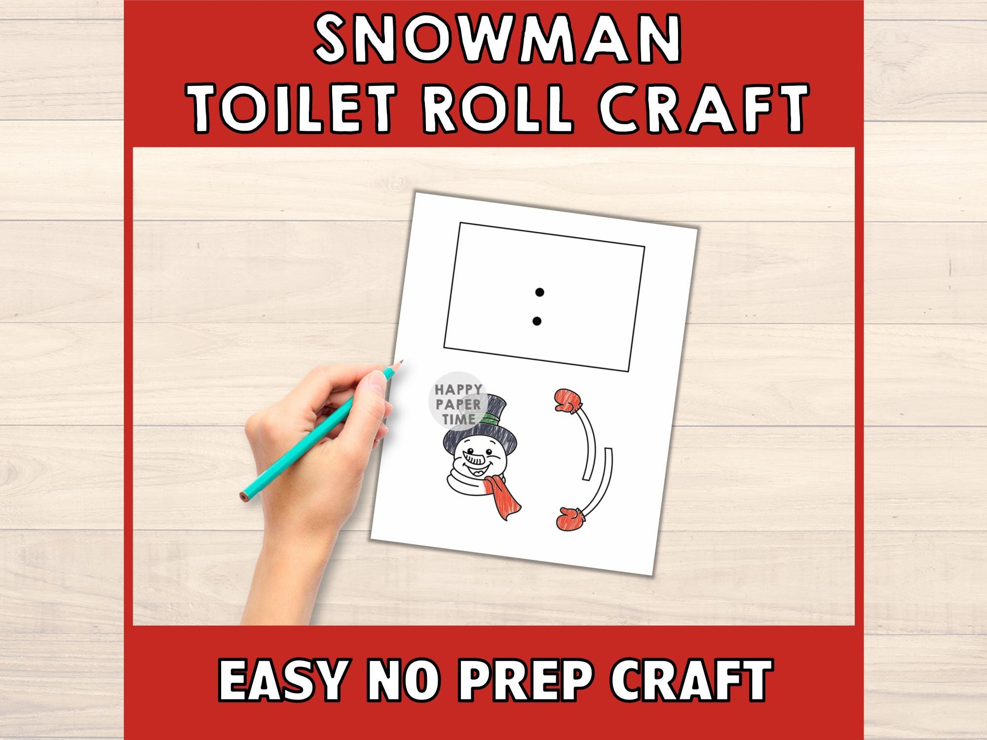 Snowman Toilet Paper Roll Craft Christmas Party Coloring Printable ...