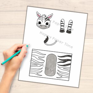 Zebra Toilet Paper Roll Craft African Animal Safari Party Coloring ...