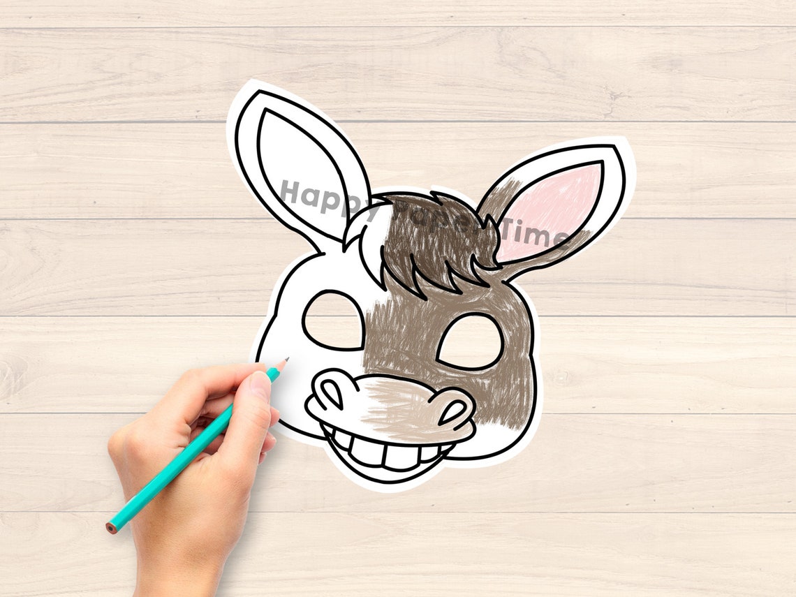 Donkey Mask Template Costume Kids Diy Farm Animal Party Fun - Etsy UK
