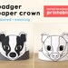 Badger Paper Crown Party Coloring Printable Kids Craft - Etsy