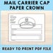 Postman Cap Hat Paper Crown Party Coloring Printable Kids Craft ...