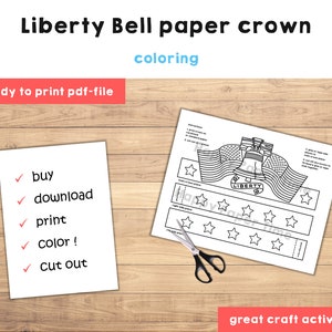 Liberty Bell Paper Crown 4th of July America Patriotic Headband ...