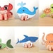 Ocean Animals Paper Craft Printable Finger Puppet Template - Etsy