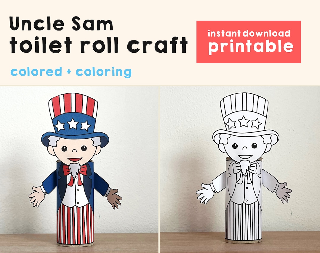 Uncle Sam Toilet Paper Roll Craft America Symbol 4th of July - Etsy