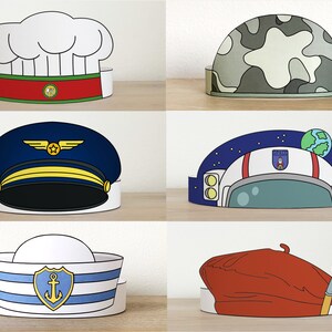 Community Helpers Paper Crowns Astronaut Pilot Chef Sailor Soldier ...