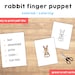 Rabbit Bunny Paper Craft Printable Farm Animal Finger Puppet Kids Craft ...