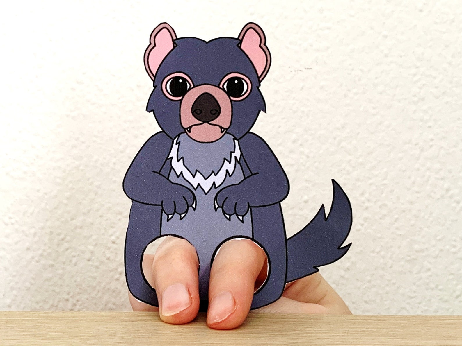 Tasmanian Devil Paper Craft Printable Australian Animal Finger Puppet ...
