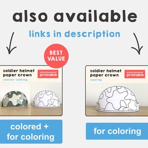 Soldier Helmet Paper Crown Headband Military Army Veteran Day Printable ...