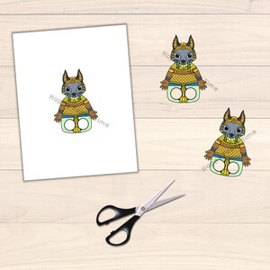 Anubis Paper Craft Printable Ancient Egypt Finger God Puppet Kids Craft ...